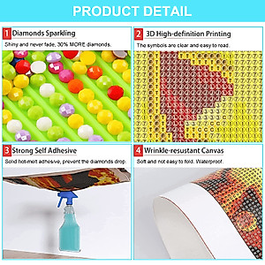 Santiway 6 Pack Cartoon Diamond Art Painting Kits for Adults&Kids 5D Diamond Art Kit for Beginners DIY Paint with Round Full Drill Gem Art Painting for Home Wall Decor(11.8x15.7inch)