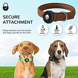 Airtag Holder for Dog Collar, CAISATEQ Silicone Protective Case Holder for 0.8-1.2inch Pet Dog Cat Tracker Case Compatible with Apple AirTag