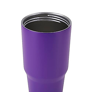 makerflo 30 oz Purple Powder Coated Tumbler Pack of 1 with Upgrad Handle Option, Includes a Sliding Splash & Leak Proof Lid, Ideal for Craft, Personalization (Laser Engraving, UV DTF, Epoxy, Vinyl)