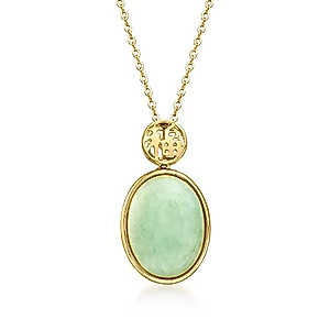 Ross-Simons Jade Good Fortune Pendant Necklace