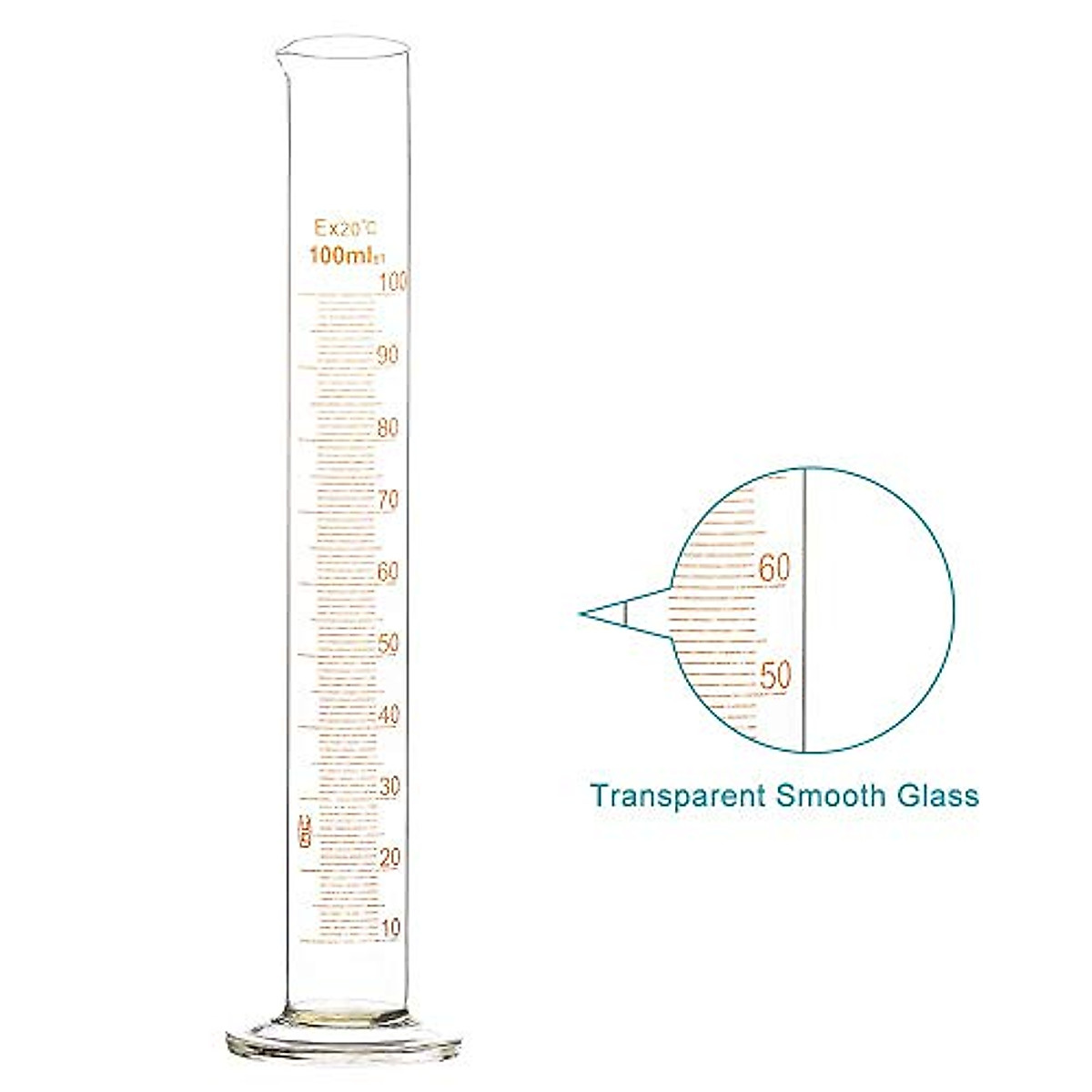 StonyLab Graduated Cylinder Set, 12 Pcs - Include 5 Borosilicate Glass Measuring Cylinders in 5 ml/10 ml/25 ml/50 ml/100 ml,3 Pipettes, 2 Stirring Rods & 2 Clean Brushes