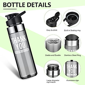 Inbagi 12 Pcs Thank You Gifts Plastic Water Bottle 21oz Snap Lid Water Bottle Portable Sports Water Bottle Thank You for Being Awesome Sign Employee Appreciation Gifts for Teacher Volunteer Coworker
