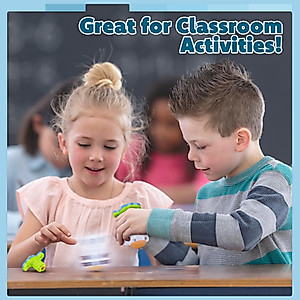 Light Up Animal Spinning Tops for Kids, 8 UFO Toys with Flashing LED Lights, Fun Birthday Party Favors, Goodie Bag Fillers Gift for Boys and Girls 3 4 5 6 7 8