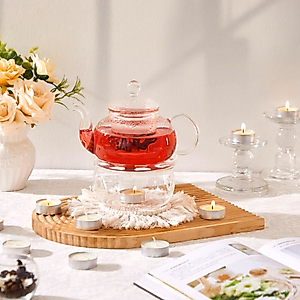 Ashlux Unscented Palm Tea Lights Candles 100 Pack Bulk, 4.5 Hours Long Burning White Tea Lights,Non-Paranffin, Smokeless, Mini Tealight Votive Candles for Wedding, Centerpiece, Party, Power Outages