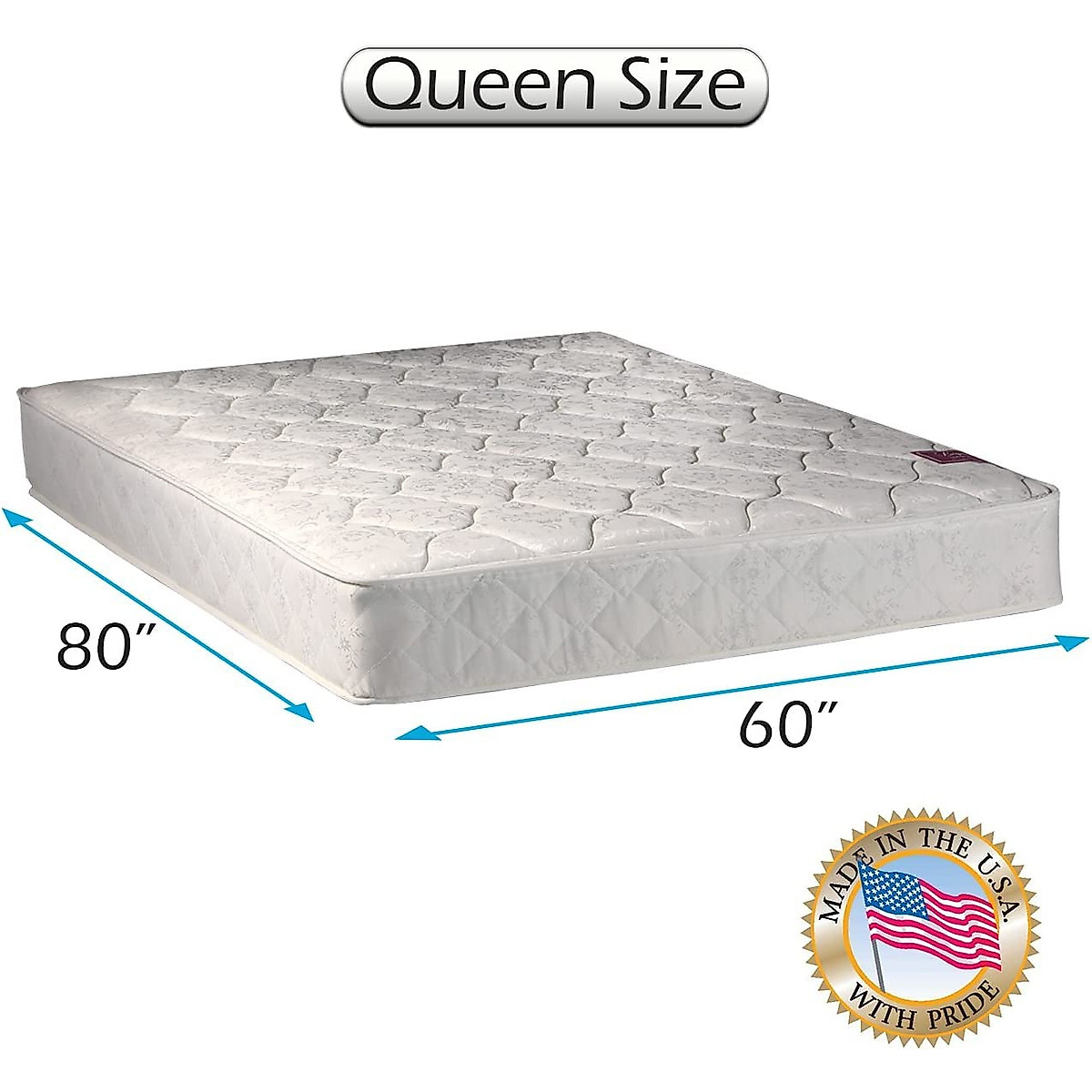 DS Solutions USA Legacy 1-Sided None Flip Full XL Size Mattress Only with Mattress Cover Protector