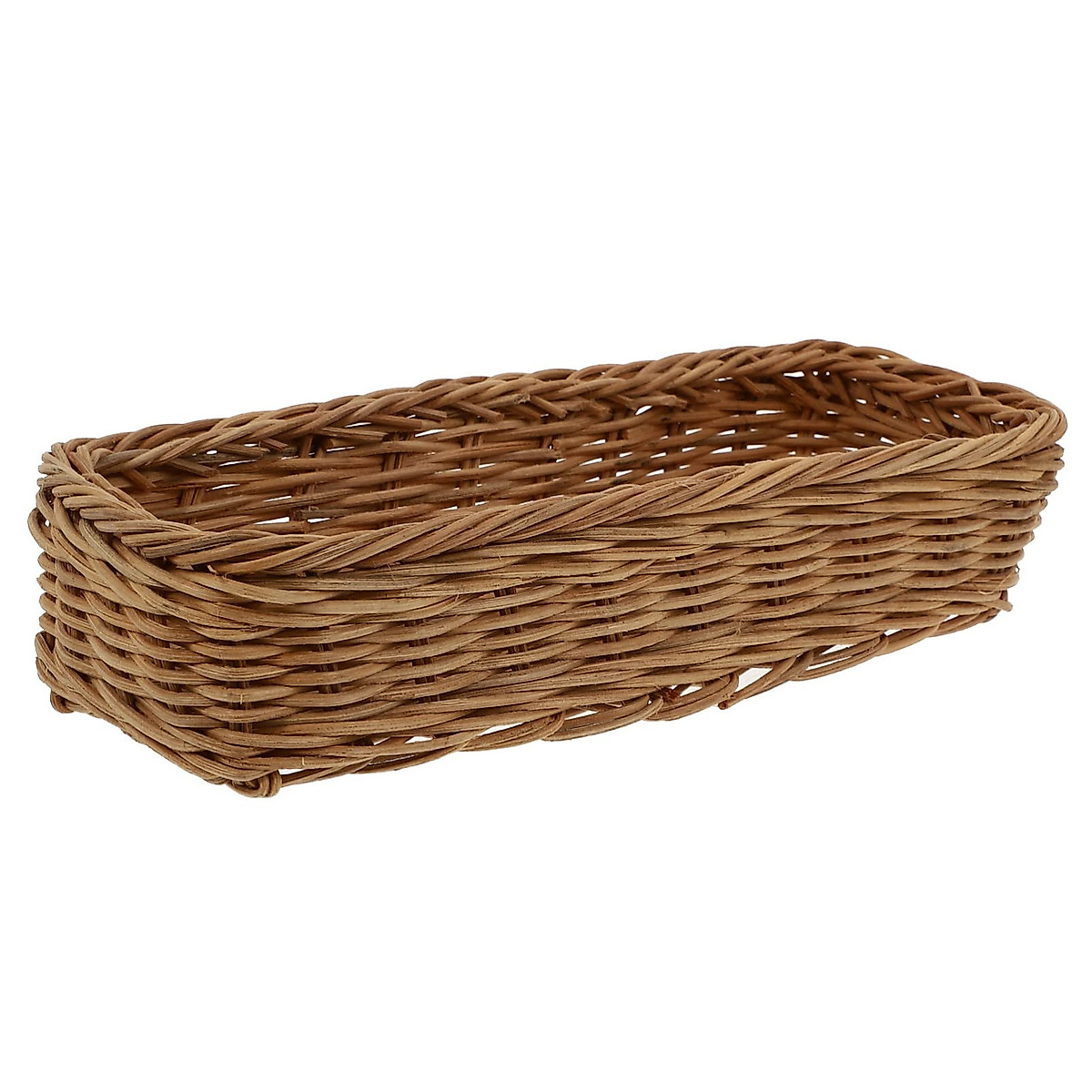 BESPORTBLE Wicker Cutlery Basket Rectangular Woven Baskets Bins Woven Forks Knives Spoons Storage Organizer Box Seagrass Basket for Silverware