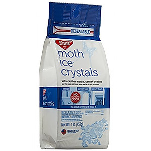 Enoz Moth Ice Crystals, Kills Clothes Moths and Carpet Beetles, No Clinging Odor, 16 Oz (Pack of 2)