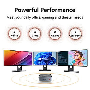 BOSGAME U56 Mini PC AMD Ryzen 5 5600U (Up to 4.2GHz), Mini Computers W11 Pro 16GB DDR4 RAM 512GB NVME SSD, Mini PC Gaming 4K@60Hz Triple Displays WiFi6/ BT5.2
