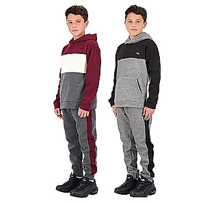TONY HAWK 4 Piece Boys Jogger Sets for Kids 2 Pack Fleece Hoodie and Pull-On Sweatpants for Kids Skateboarding