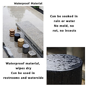 Outdoor side table,Wooden stool,Garden outdoor stool,Wabi-sabi style stool, outdoor courtyard, open-air garden, anti-corrosion imitation wood wedding layout, chair, balcony, sturdy and short pier