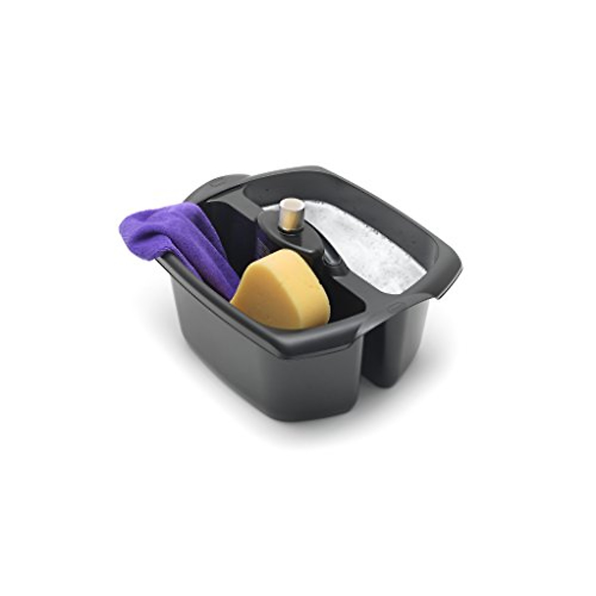 Addis Utility Cleaning Caddy with Twin Compartment and Handle, Black, 32 x 38.5 x 20 cm
