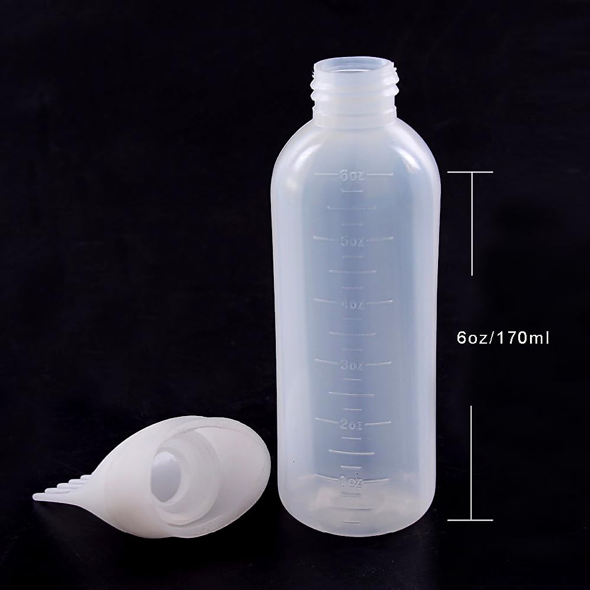 YANTAISIYU 3 Pieces Root Comb Applicator Bottle 6 Ounce Hair Oiling Applicator Hair Dye Bottle with Graduated Scale Hair Root Comb for Hair Dyeing (3 Colors)