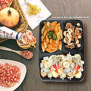 Pinshion 20 Pack Meal Prep Containers 3 Compartment Bento Box 1050ML/ 36 OZ Microwavable Food Containers with lids, Food Storage Containers, Durable Plastic Reusable Food Storage Containers