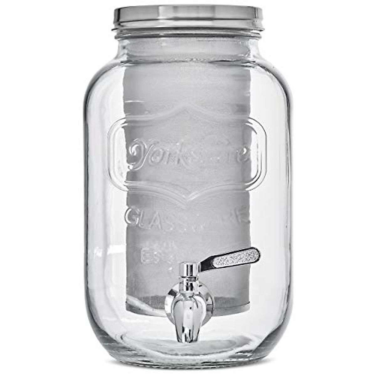 Gallon Cold Brew Coffee Maker Dispenser - 4 Quart Strong Glass Container with Stainless Steel Spigot Dispenser, Metal Filter and Airtight Metal Lid -for Large Batch Cold Brewing by kitchentoolz