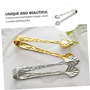 Amosfun 4 Pcs Food Clip Stainless Steel Ice Tongs Sugar Tongs Capacillos Para Cupcake Mini Kitchen Utensils Buffet Tong Salads Tong Kitchen Supplies Stainless Steel Clamp Metal Fruit Pizza