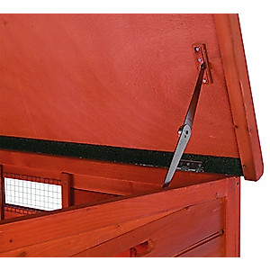 TRIXIE Natura Duck Coop with Ramp, Pull-Out Tub, Hinged Roof, Brown, 36x30x27