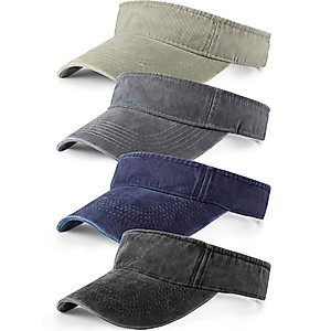 4 Pieces Sun Visor Sun Sports Adjustable Visor Sport Wear Athletic Visor Golf Hat for Men Women Multicoloured