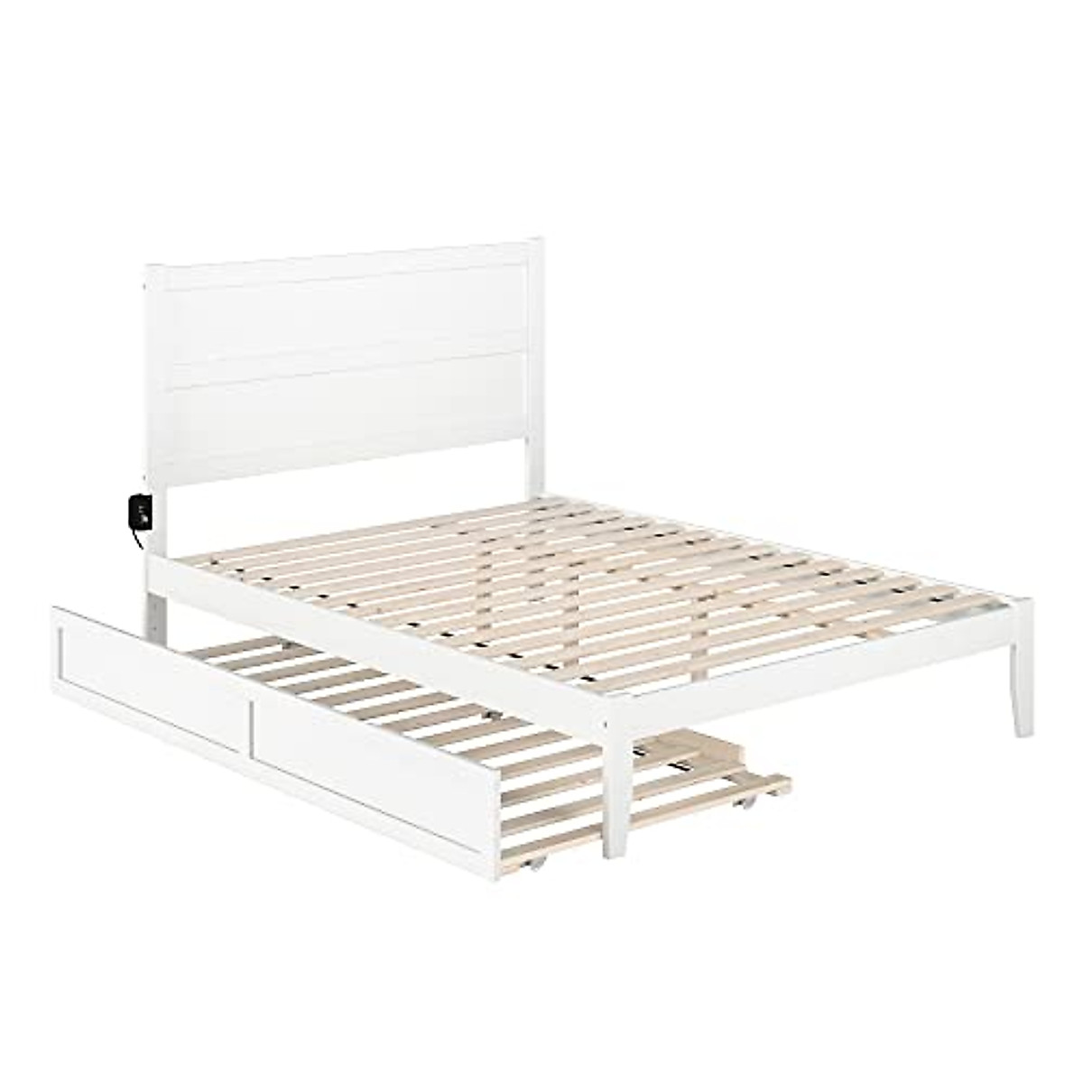 AFI NoHo Queen Bed with Twin Extra Long Trundle in White