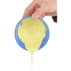 EustomA 4Pcs One Set Silicone Flexible Rubber Plaster Impression Mixed Alginate Bowl Dental Lab Mixing Bowls Blue