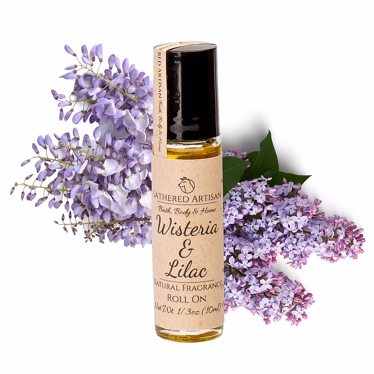 Wisteria & Lilac - Natural Fragrance Oil Perfume with Essential Oils by Lathered Artisan - Alcohol-Free Plant Based Oil Perfume, Nourishing, and Uniquely Handcrafted (Wisteria & Lilac, Roller Bottle)