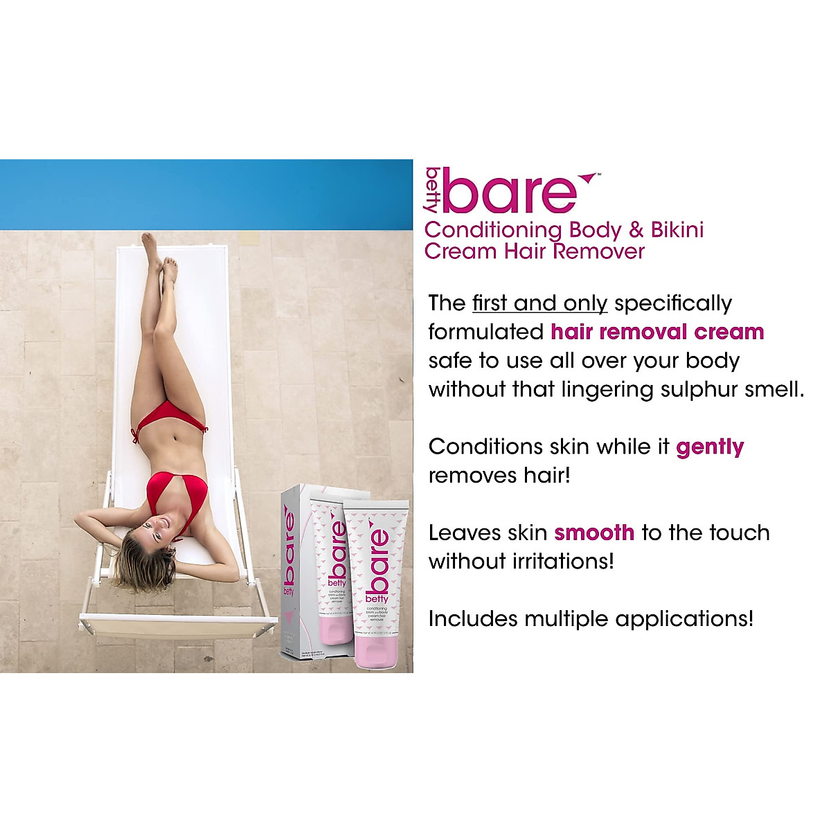 Bettybare Condtitioning Body and Bikini Cream Hair Remover 2. ounce