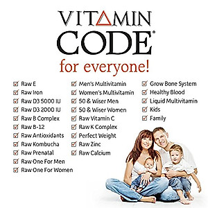 Garden of Life Vitamin D, Vitamin Code Raw D3, Vitamin D 5,000 IU, Raw Whole Food Vitamin D Supplements with Chlorella, Fruit, Veggies & Probiotics for Bone & Immune Health, 60 Vegetarian Capsules