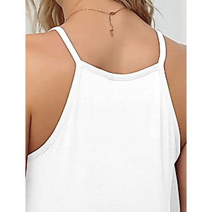 POKWAI Womens Pjs Sets Summer Pajama Sets Shorts Soft Comfy Cooling Cami Pajamas Ladies Pajamas(White,Medium)