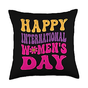 Happy International Women's Day Women Pride Gifts Happy International Day 2023 Women 8 March Pride Throw Pillow, 18x18, Multicolor