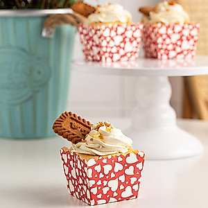 StarForm 50pcs Cupcake Baking Cups Square Cupcake Liners Disposable Baking Wrappers Muffin Cups Desserts Holders for Bread Muffins Mini Snack, Multicolor, 6cmx5cmx5cm