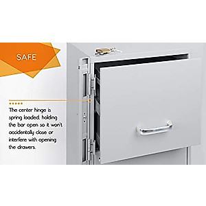 Guardianite File Cabinet Locking Bar. Fits 2 Drawer File Cabinets. Includes Cobalt Drill Bit. (Gray)