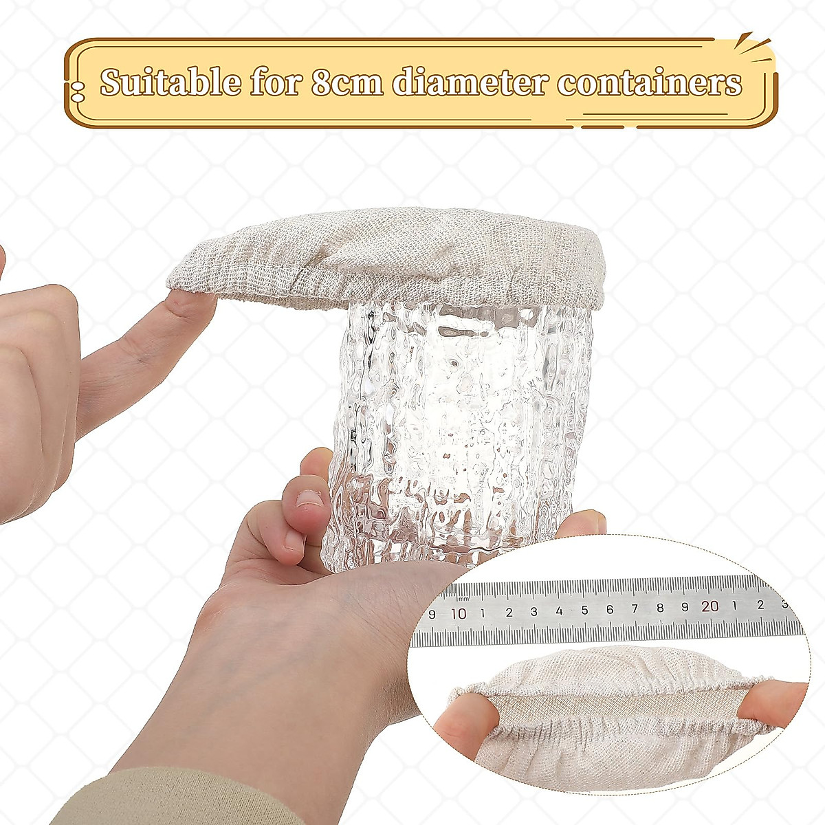 Thinp 5 Pack Sourdough Jar Cover,Sourdough Cover Mason Jar Covers Sourdough Cover Fabric Jar Covers for Sourdough Unbleached Reusable Cloth Covers for Sourdough Starter Jars,Fit Jars Mouth From 3-4"