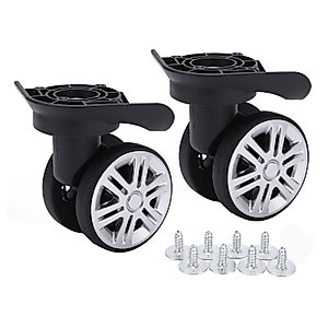 1 Pair Luggage Suitcase Wheels, Trunk Wheels, Luggage Wheel Spare Part Universal Wheel Replacement Luggage Suitcase Wheels for Luggage Suitcase Trolley, Mute Double Row Wheels