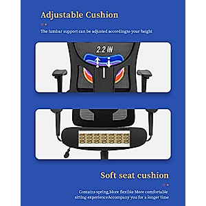 Big and Tall Office Chair Ergonomic Chair 400lbs Wide Seat Executive Desk Chair with Lumbar Support Adjustable Armrest Headrest High Back Mesh Computer Chair Rolling Swivel Task Chair(Black)