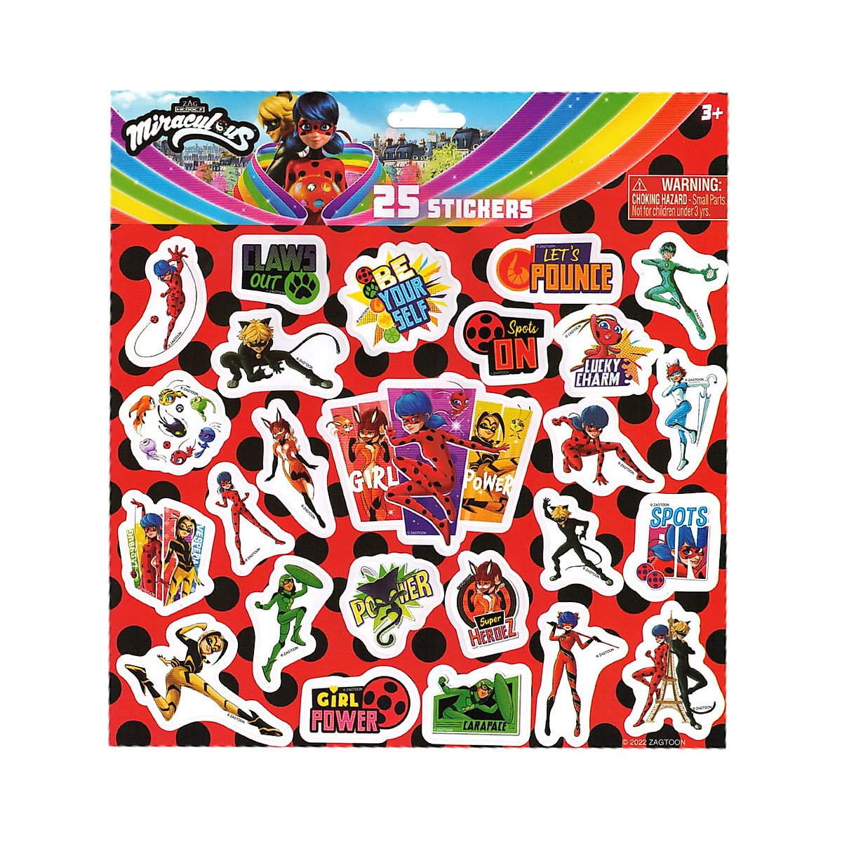 Miraculous Ladybug Backpack Set - Bundle with 16" Miraculous Ladybug Backpack with Superhero Stickers and More (Miraculous Ladybug School Supplies)