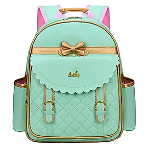 Children Princess Waterproof PU Backpack for Elementary School Girls