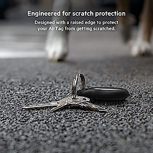 Belkin Apple AirTag Secure Holder with Key Ring - Durable Scratch Resistant Case With Open Face & Raised Edges - Protective AirTag Keychain Accessory For Keys, Pets, Luggage, Backpacks - 2-Pack White