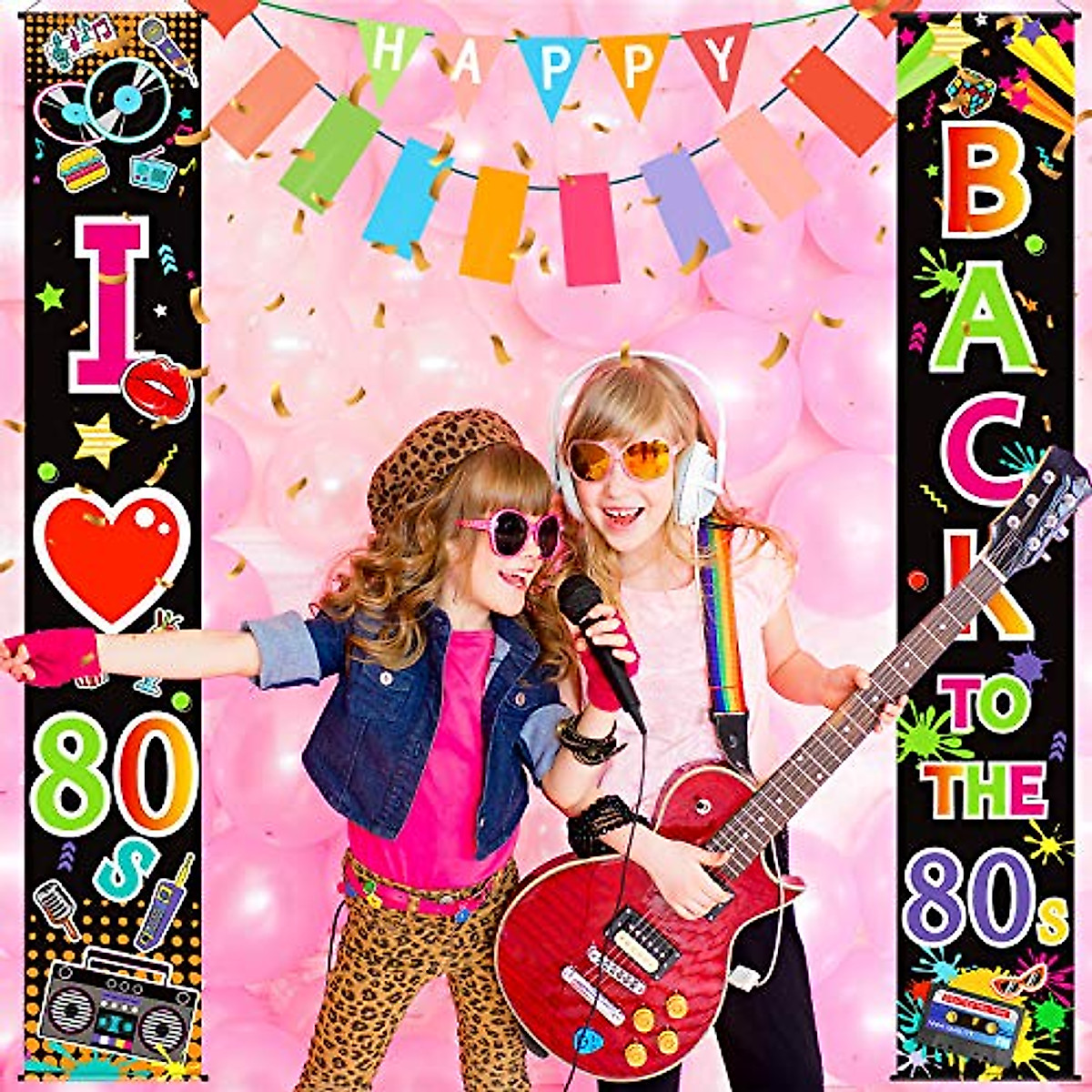 80s Party Decorations 80s Scene Setters Birthday Banner Backdrop I Love 80s Door Sign 1980s Theme Party Supplies