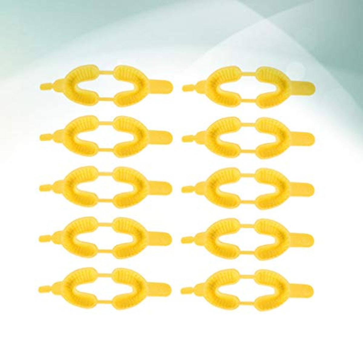 20pcs Disposable Dental Fluoride Trays Fluorinated Foam Dental Tray Dental Materials Tray alginate impression material for Kids Use Size M Yellow