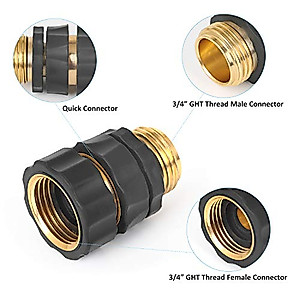 STYDDI Garden Hose Quick Release Connect Coupler, Metal Hose Fitting Quick Connector 3/4" GHT Male and Female - No Leaks Water Hoses Quick Disonnect Adapter, 4 Set