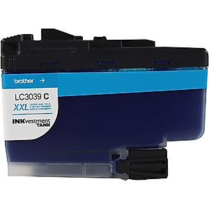 Brother Genuine LC3039C, Single Pack Ultra High-Yield Cyan INKvestment Tank Ink Cartridge, Page Yield Up to 5,000 Pages, LC3039, Amazon Dash Replenishment Cartridge