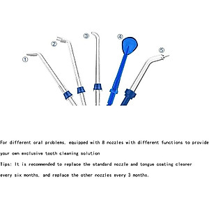 GIENEX Water Flosser 600ml Dental Oral Irrigator Teeth Cleaner for Personal Braces Care Teeth Cleaning, 8 Multifunctional Jet Tips and 10 Adjustable Water Pressure Perfect for Family