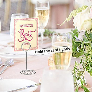 40 Pcs Table Number Holders Place Card Holder, Name Cards Picture Holders for Tables Photo Menu Memo Clips Table Sign Stands Ideal for Wedding, Anniversary Party, Birthday Party, Restaurant - 3.3 Inch
