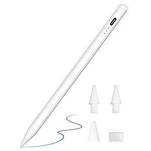 Stylus Pen for iPad 9th&10th Generation, Active Apple Pencil 1st / 2nd Generation for iPad 2018-2022, iPad Pencil Apple Pen for iPad Mini 6th, iPad Pro 11/12.9inch, iPad Air 3/4/5, iPad 6/7/8th, White