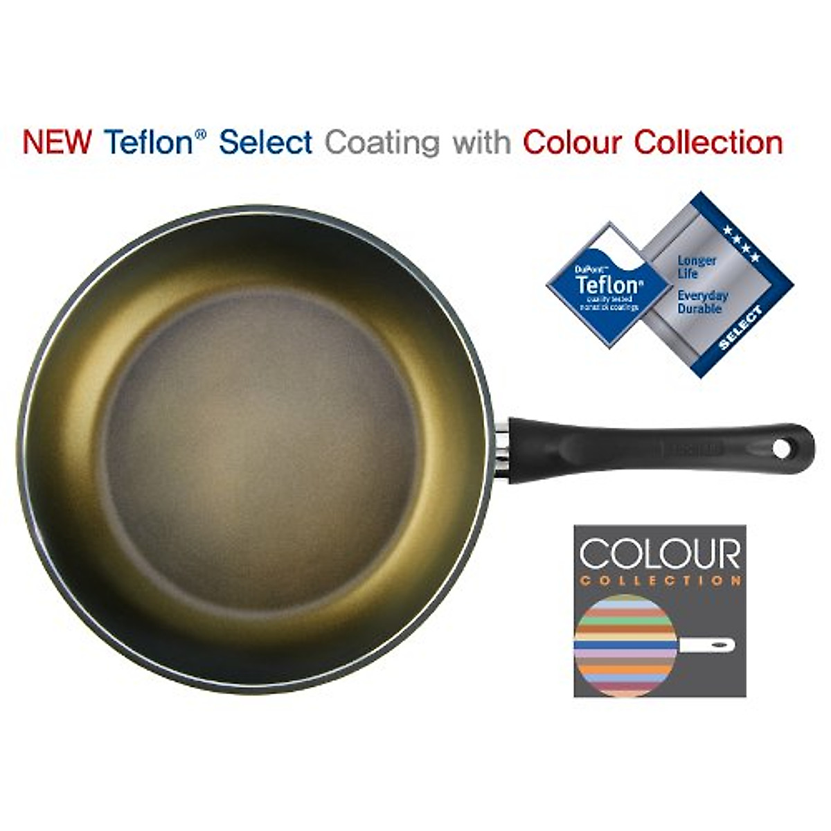 TECHEF - Color Pan 12" Frying Pan, Coated with New Safe Teflon Select - Color Collection/Non-Stick Coating (PFOA Free) (Spicy Olive)