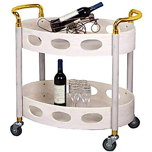 Bsetain Utility Rolling Cart Kitchen Island Trolley Serving Catering Storage Cart Tea cart Dessert car Hotel Mobile Service car 2 Layer Frame Trolley Frame Trolley
