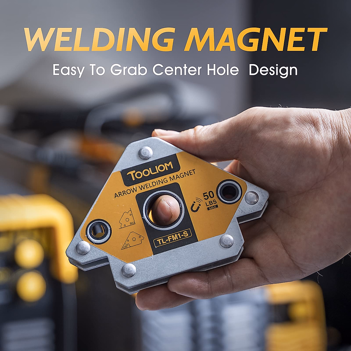 TOOLIOM Arrow Welding Magnets 4pcs 50 LB Strong Hold Magnetic Welding Holder Welder Magnet Set Welding Accessories