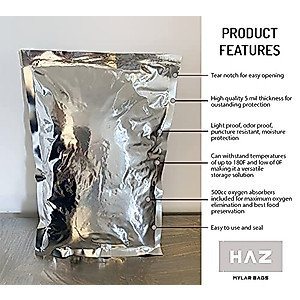 (25) Premium Quality 3 Size Mylar Bags for Food Storage (10 Mil) Thick Mylar Bags With Oxygen Absorbers 500cc for Bulk Food Preservation - Variety Pack, Quart, 1 Gallon, 2 Gallon Long Term Food Storage Bags (8 x12 Inch, 10 x 14 Inch, 14 x 20 Inch)
