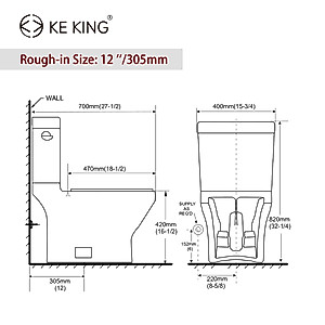 KE KING Lavan® 1000 MaP Score Powerful Flush Comfort Height Floor Mounted Two-Piece Toilet