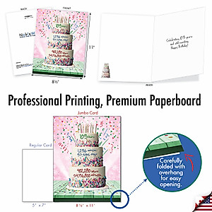 NobleWorks - Big Funny 103th Milestone Birthday Paper Card 8.5 x 11 Inch with Envelope (1 Pack) Large Jumbo 103 Year Time Count J2795MBG