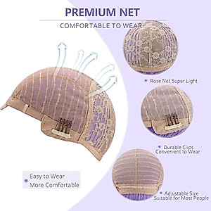 HAIRUP Lavender Wig with Bangs for Women, Short Wavy Curly Bob Wig Light Purple Wigs 14 Inch Shoulder Length Colored Pastel Purple Wig Daily Party Cosplay Wigs